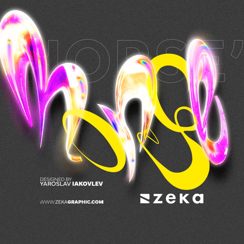 Animals Poster Design & 3D Glass Typography Series - Zeka Design