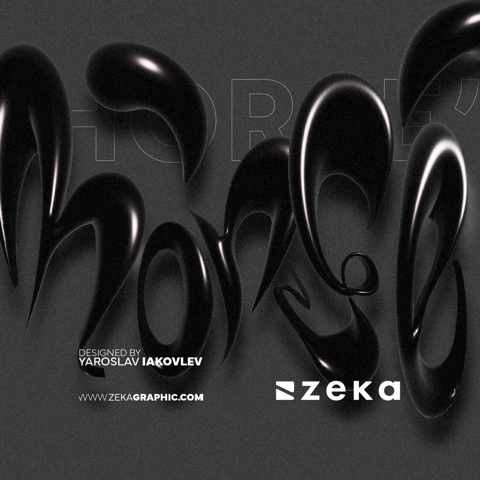 Animals Poster Design & 3D Glass Typography Series - Zeka Design