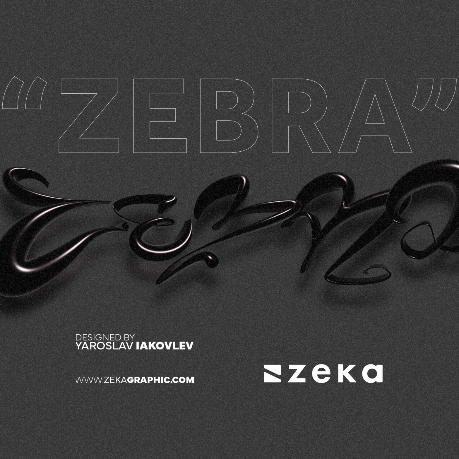 Animals Poster Design & 3D Glass Typography Series - Zeka Design