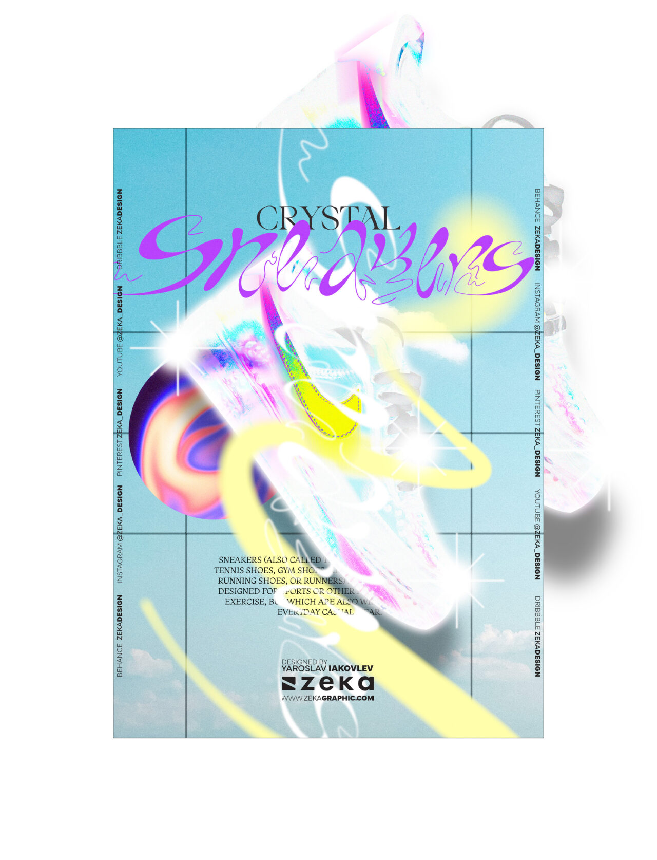 Glass Series Poster Design and Custom Typography - Zeka Design