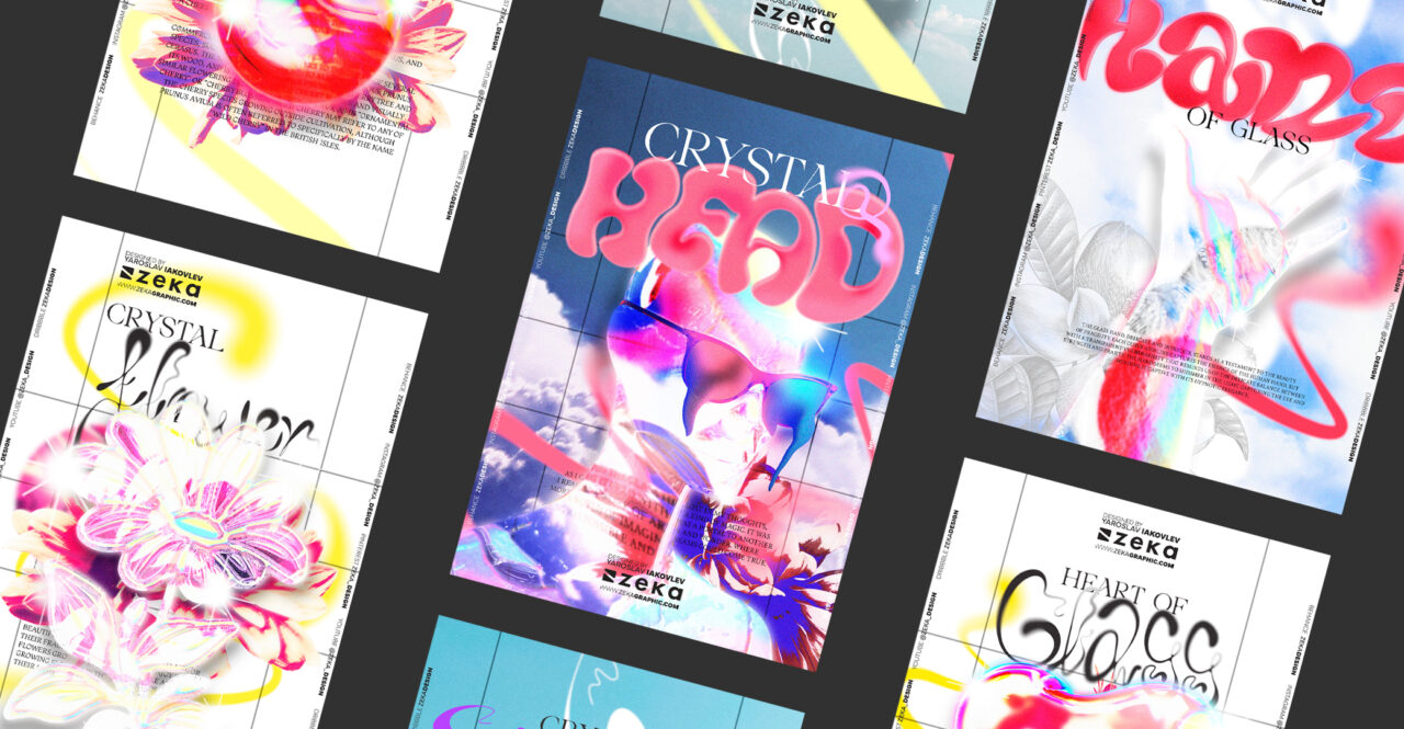 Glass Series Poster Design and Custom Typography - Zeka Design