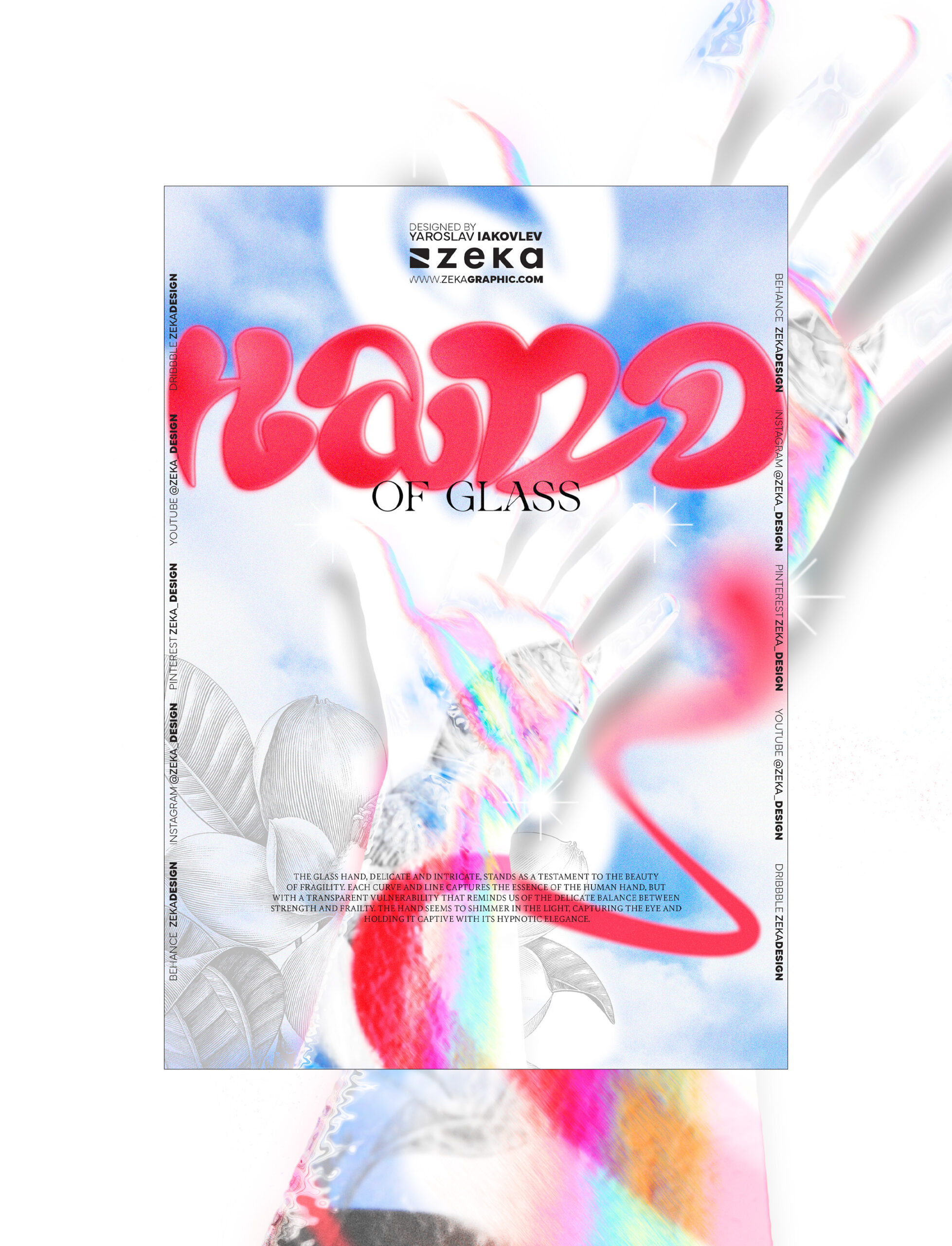 Glass Series Poster Design and Custom Typography - Zeka Design